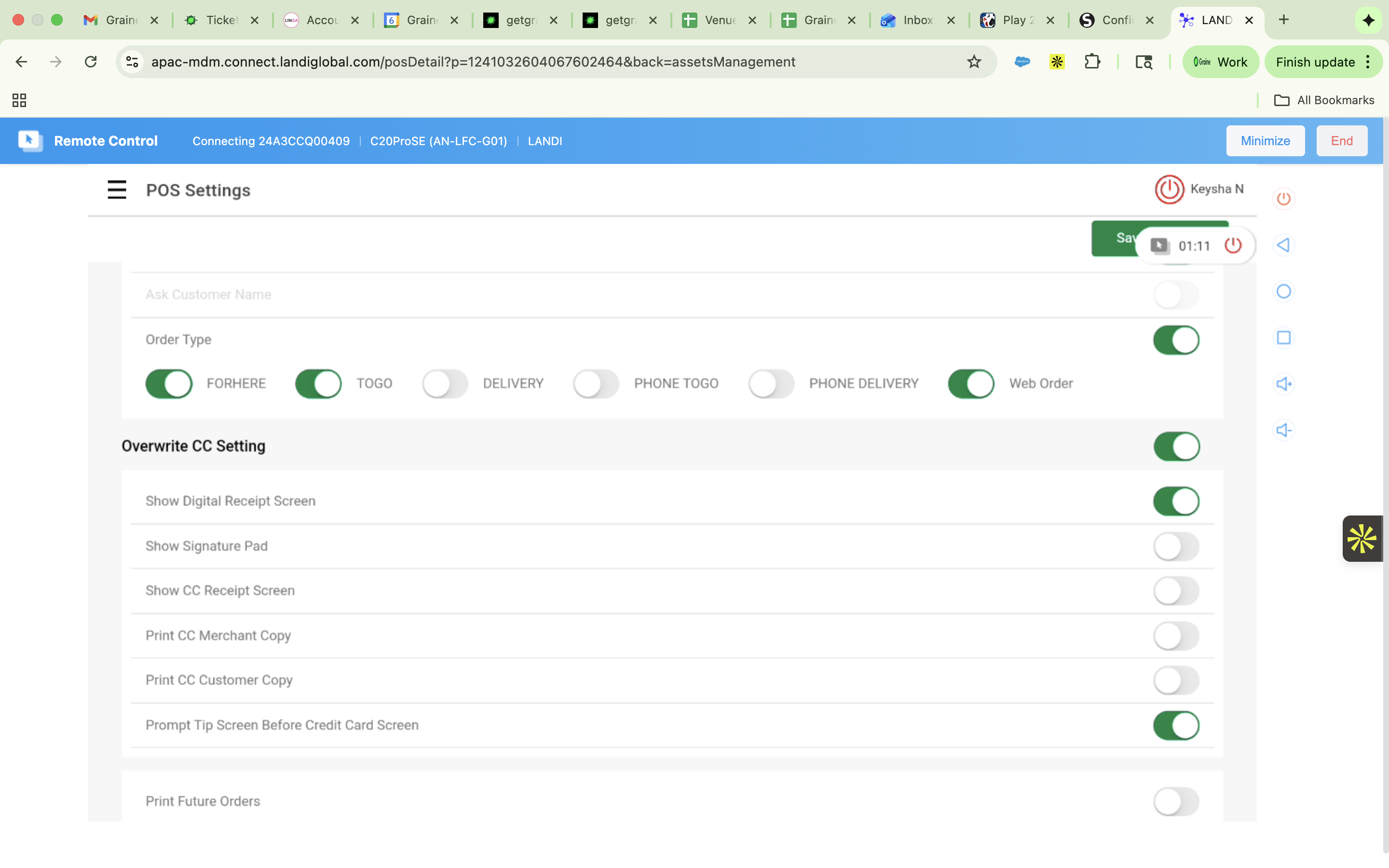 Enabling Tips on the Customer Display Screen (CDS) – Graine